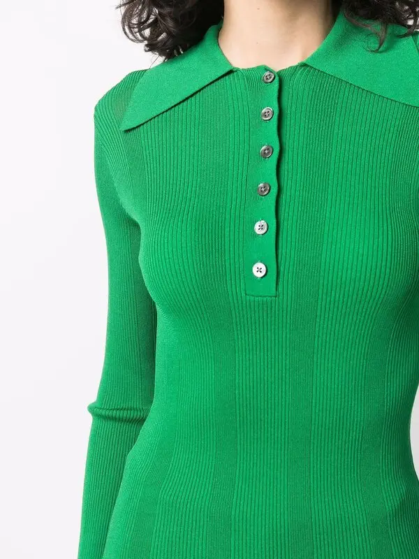 Remain Birger Christensen Ribbed Knit Polo Top