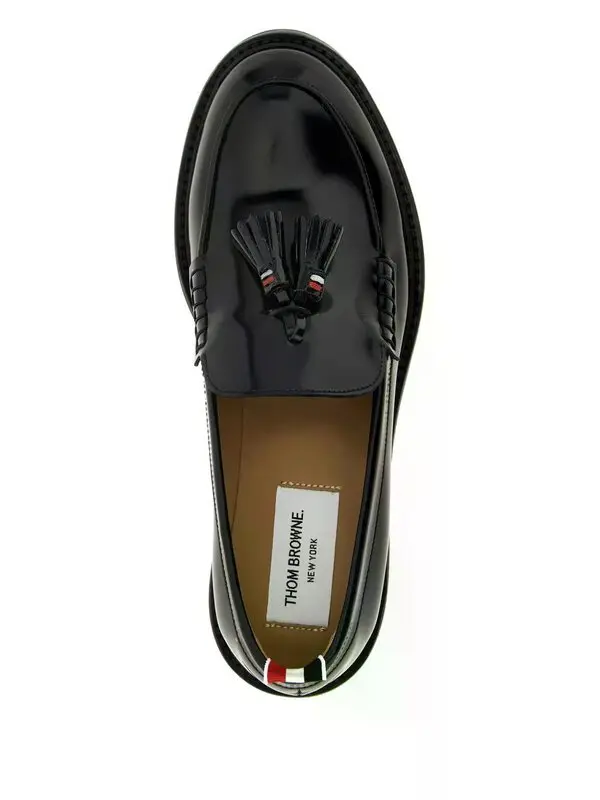 Thom Browne Polished Calf Tassel Loafers - Black