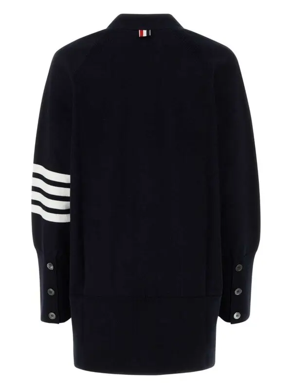 Thom Browne 4-Bar Knitted Cardigan Blue 10% Off Editorialist