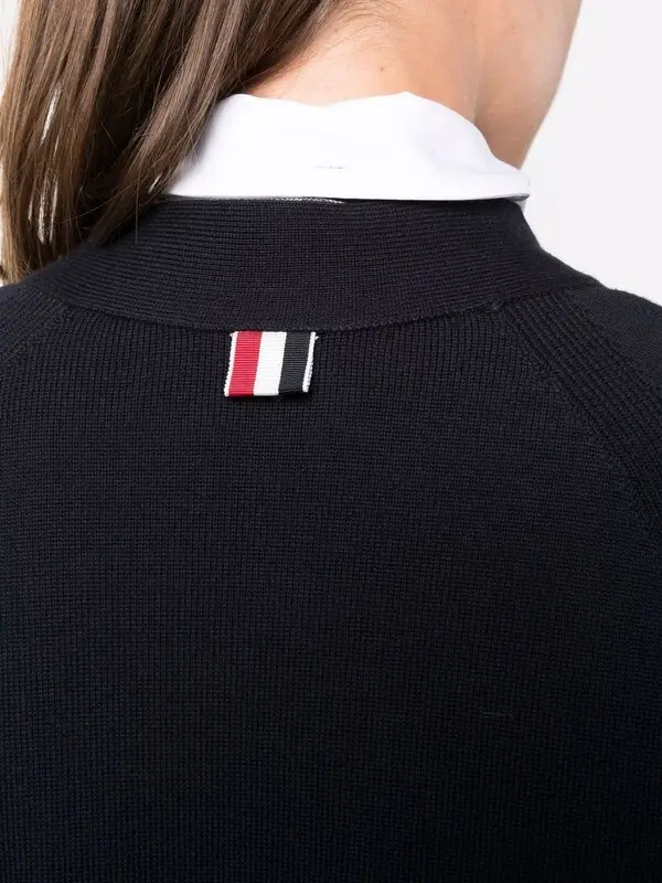 Thom Browne 4-bar Knitted Cardigan - Blue