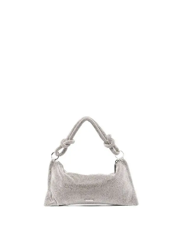 Cult Gaia Crystal-embellished Knotted Shoulder Bag - Silver