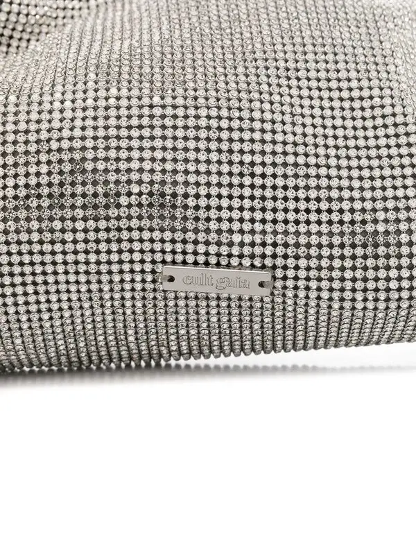 Cult Gaia Crystal-embellished Knotted Shoulder Bag - Silver