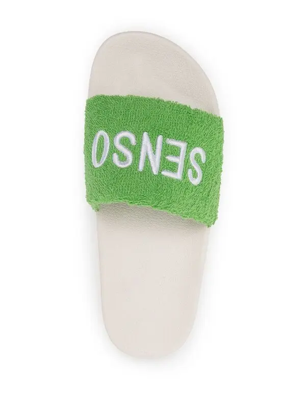 Senso Elly Logo-embroidered Slides - Green