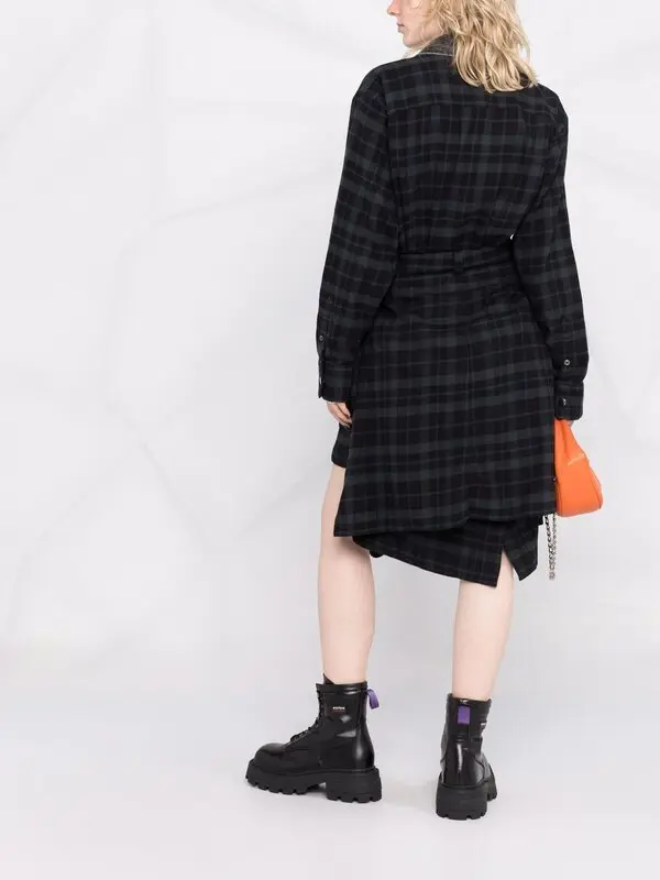 DIESEL® Janice Checked Shirt Dress