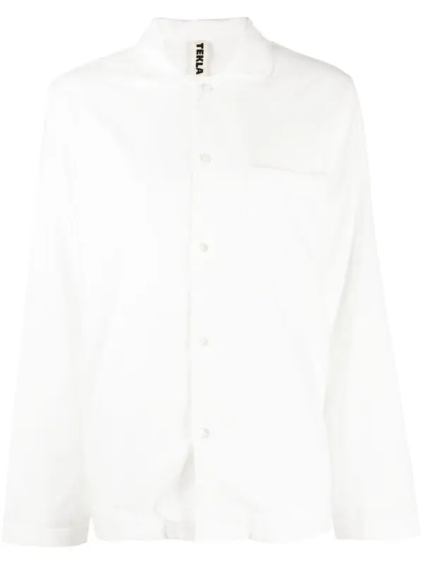 TEKLA Organic Cotton Pajama Top - White