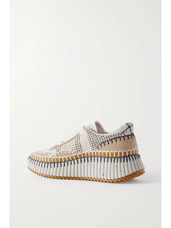 Chloé Nama Embroidered Sneakers - Neutrals