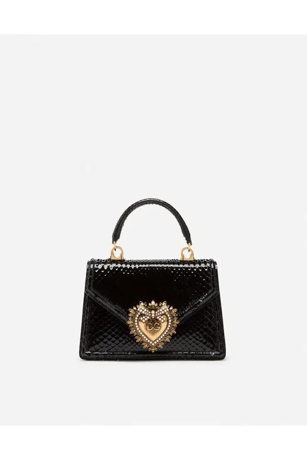 Dolce & Gabbana Small Devotion Bag In Python Skin