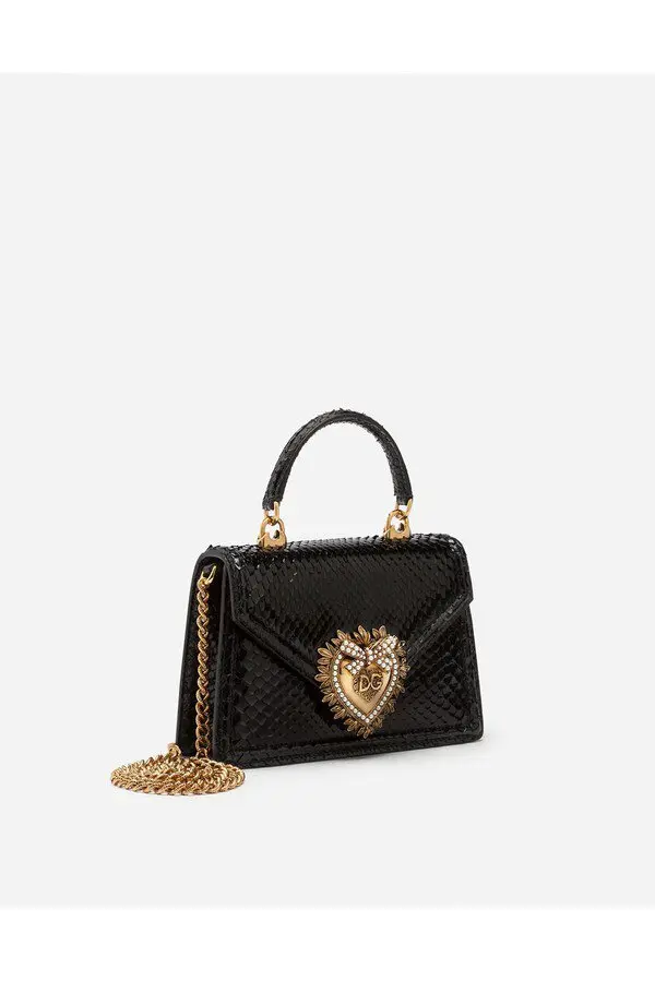 Dolce & Gabbana Small Devotion Bag In Python Skin