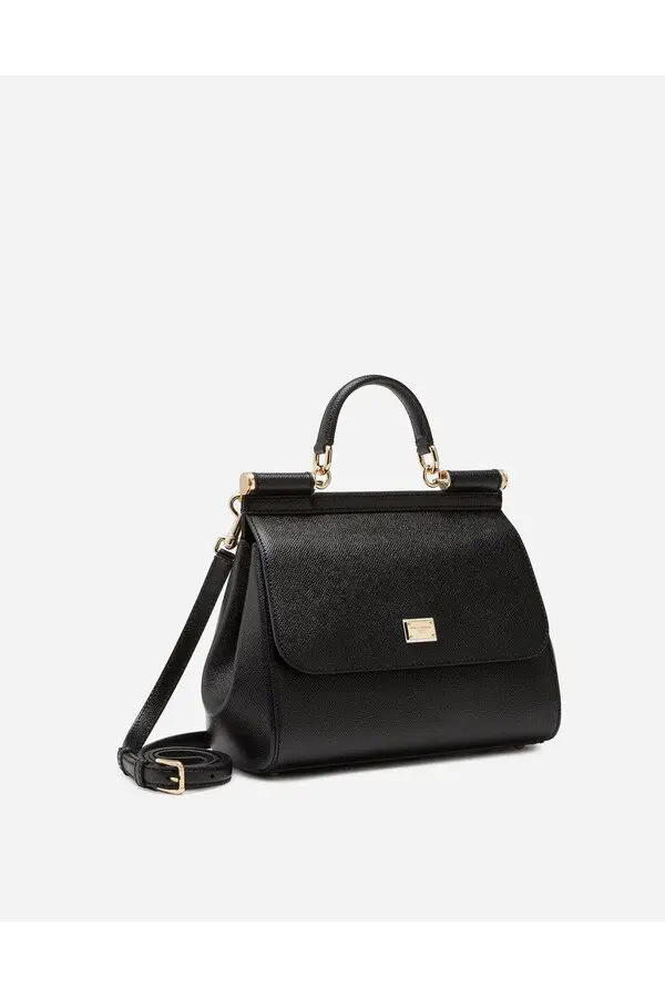 Dolce & Gabbana Medium Sicily Handbag In Dauphine Leather