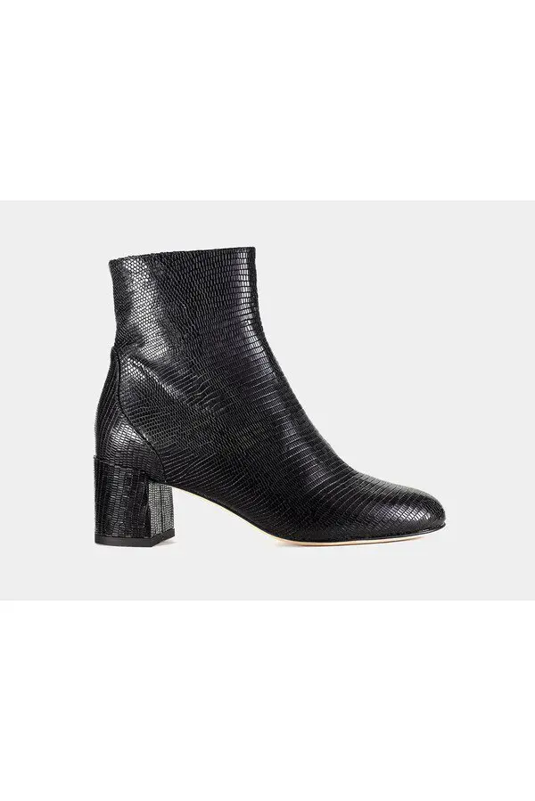 SANTM Monti Embossed Leather Boots - Black