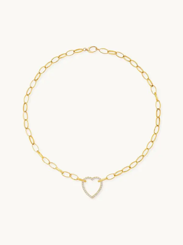 JENNIFER MEYER Edith Link Necklace With Diamond Heart