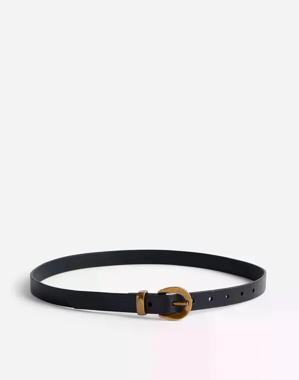 Madewell Skinny Leather Belt With Buckle - True Black