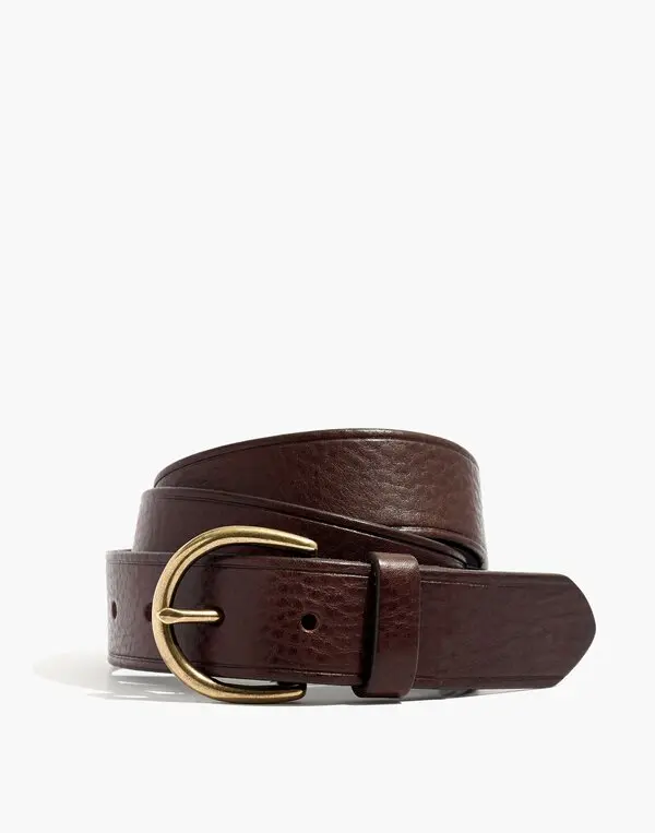 Madewell Medium Perfect Leather Belt - Dark Chestnut