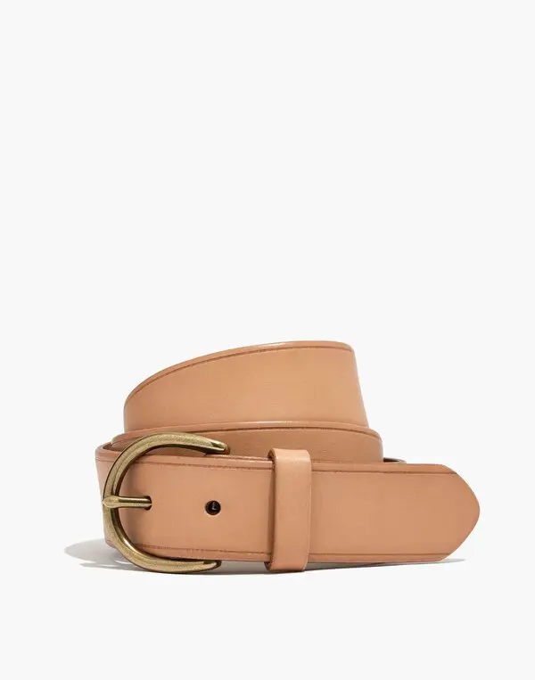Madewell Medium Perfect Leather Belt - Linen