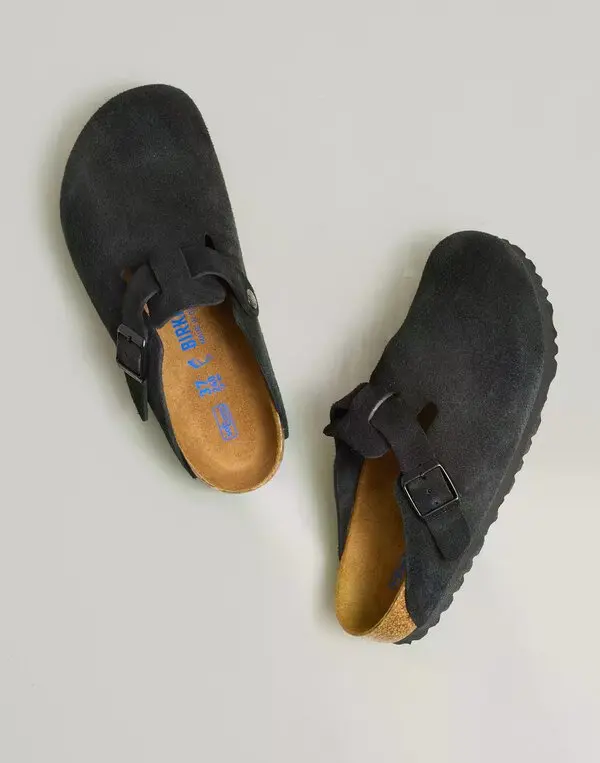 Madewell Birkenstock® Boston Suede Clogs - Black