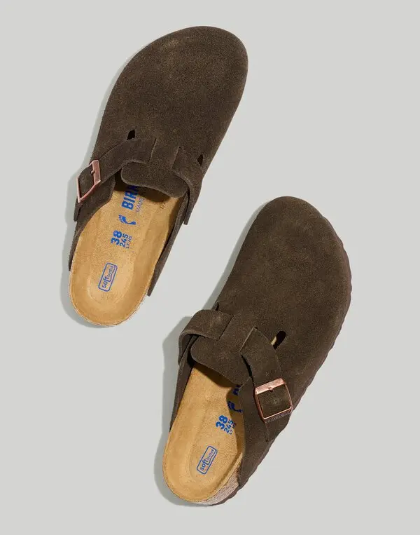 Madewell Birkenstock® Boston Suede Clogs - Mocha
