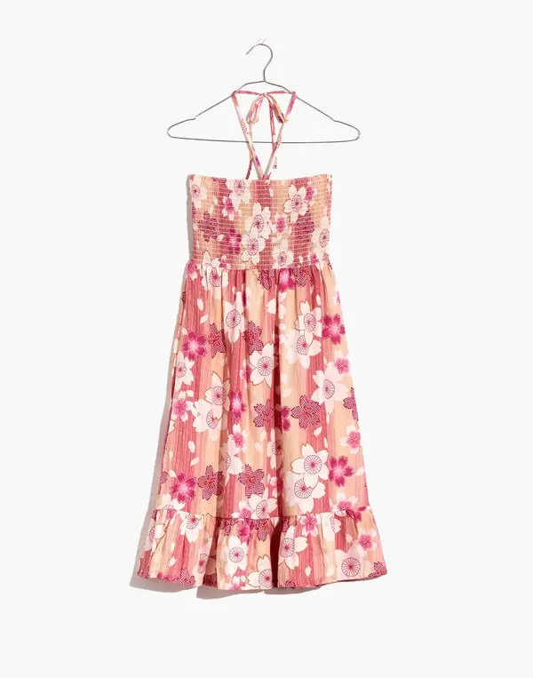 Madewell Mw Warm Smocked Floral Midi Dress
