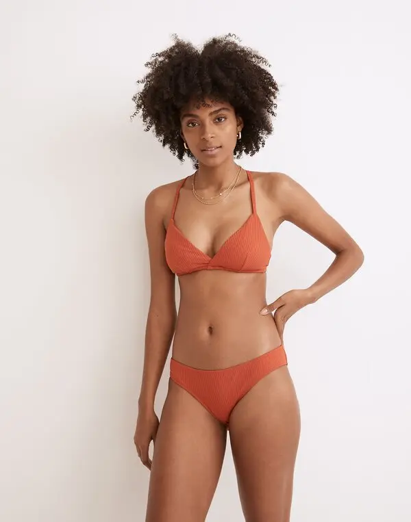 Madewell Second Wave Ribbed Classic Bikini Bottom