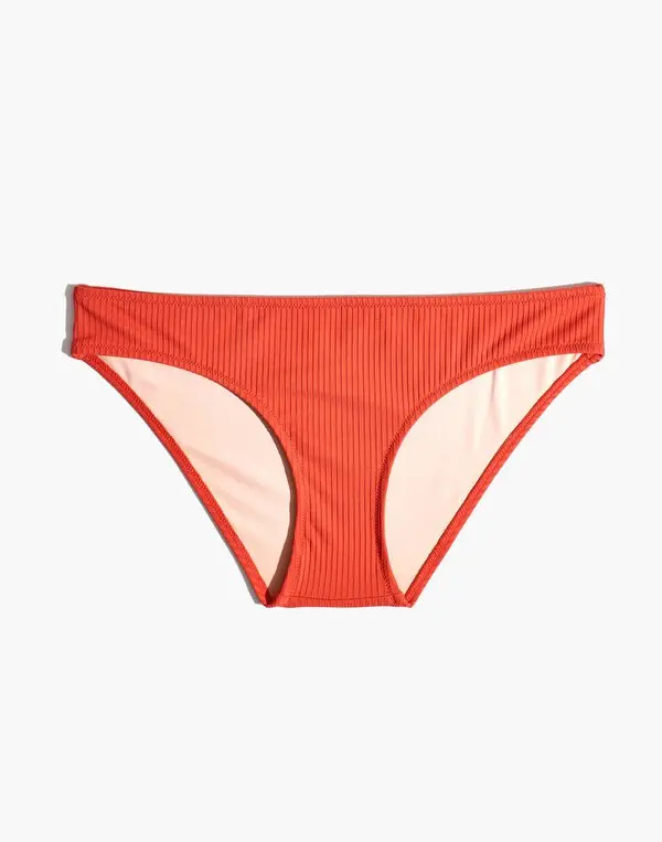 Madewell Second Wave Ribbed Classic Bikini Bottom
