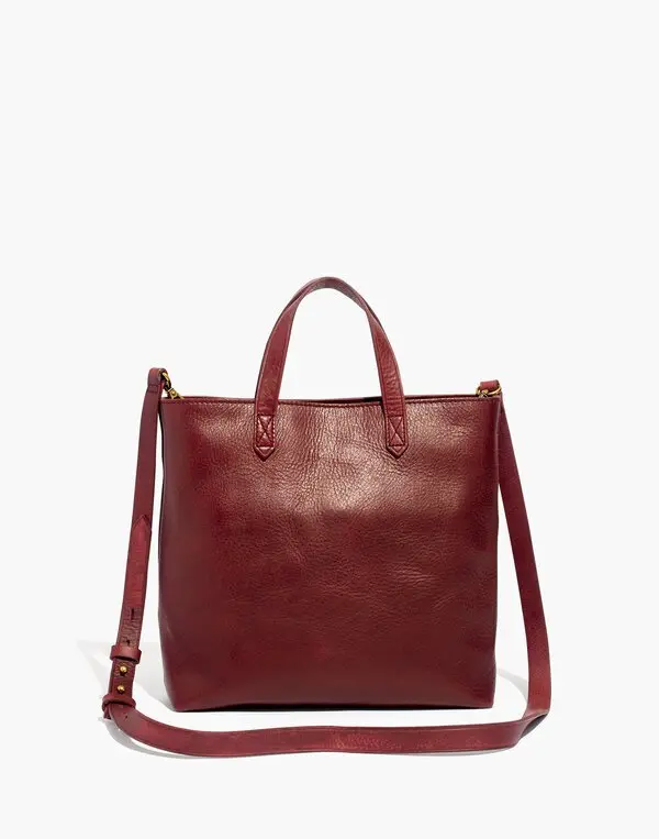Madewell Zip-top Leather Crossbody - Dark Cabernet