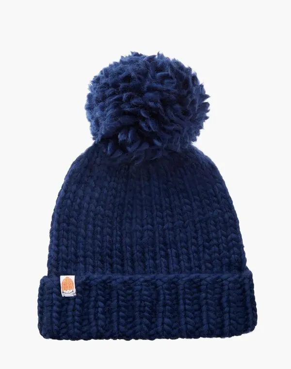 Madewell pom pom knit hat - navy blue cable knit Madewell | Accessories | Madewell Pom Pom Knit Hat Navy Blue  main image 2