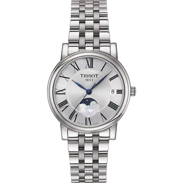 TISSOT T-classic Carson Premium Moonphase Bracelet Watch - Silver
