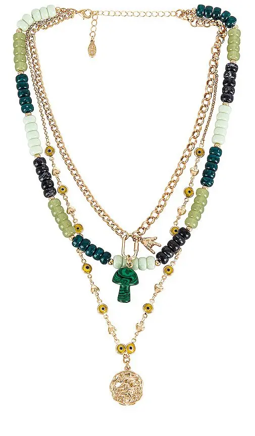 8 Other Reasons Scene Layered Necklace - Green