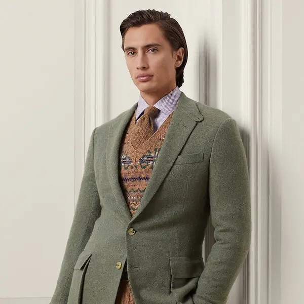 Ralph Lauren Kent Handmade Cashmere Blazer - Sea Spray Melange