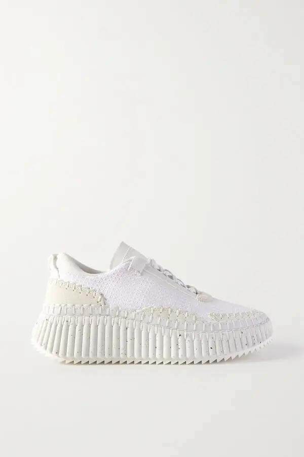 Chloé Nama Embroidered Sneakers - White