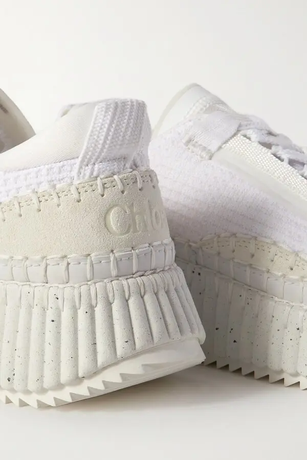 Chloé Nama Embroidered Sneakers - White
