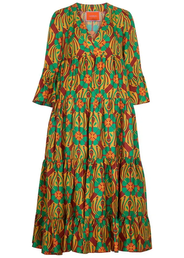 La DoubleJ Jennifer Jane Printed Silk-twill Midi Dress