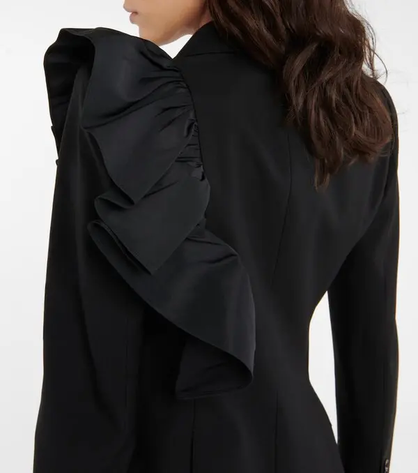 Alexander McQueen Ruffle-trimmed Wool Blazer