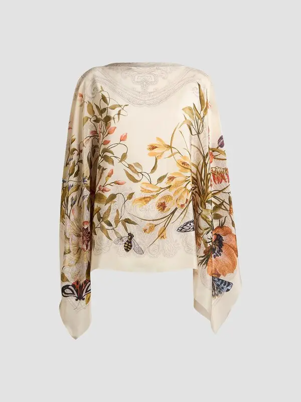 Etro Floral Silk Poncho