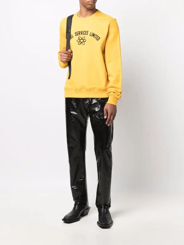 DIESEL® Crinkled-effect Vinyl Straight-leg Trousers