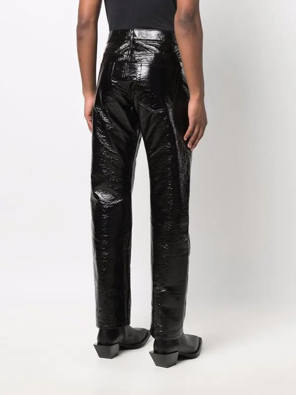 DIESEL® Crinkled-effect Vinyl Straight-leg Trousers