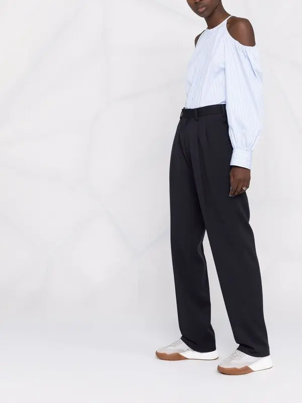Stella McCartney Striped Cold-shoulder Blouse