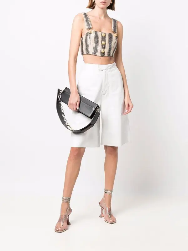 Balmain Striped Cropped Top