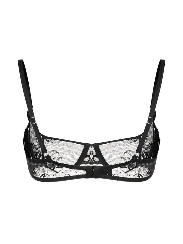 FLEUR DU MAL Bouquet Lace Scooped Balconette Bra - Black