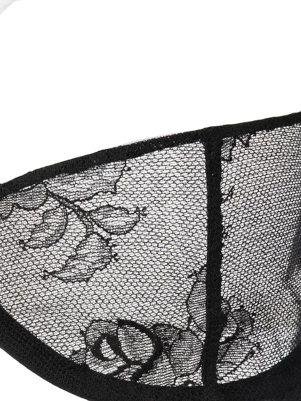 FLEUR DU MAL Bouquet Lace Scooped Balconette Bra - Black