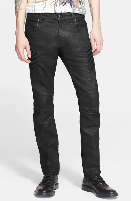Pierre Balmain Coated Moto Jeans