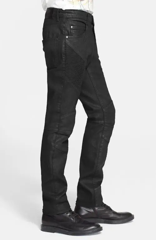 Pierre Balmain Coated Moto Jeans