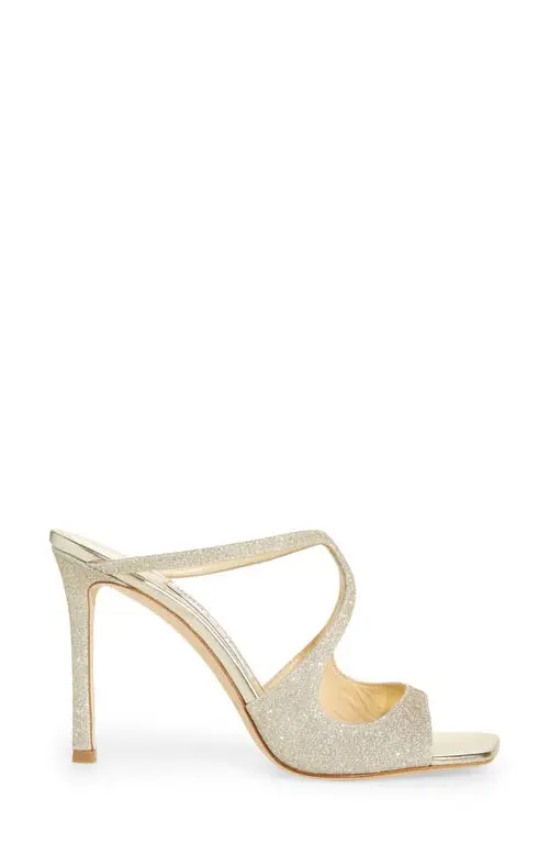 JIMMY CHOO Anise Glitter Strappy Sandals