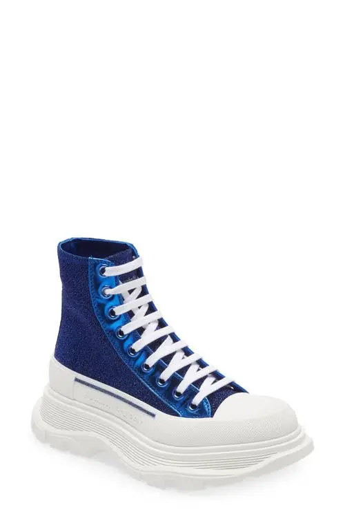Alexander Mcqueen Tread Slick Glitter High Top Sneaker In  display picture 3