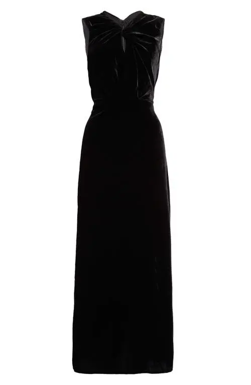 chinese dress ladies Wine Printed Drape Front Maxi Dress | Dresses main image 1