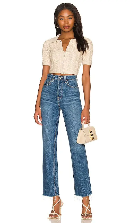 GRLFRND Cassidy Mid Rise Straight Jeans - Runyon Canyon