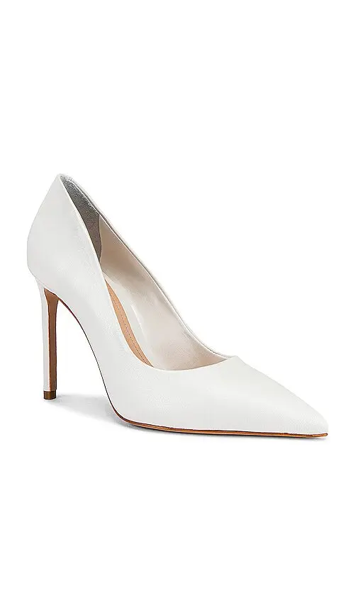 Schutz Lou Pump Stiletto Heel, Pointed Toe - White