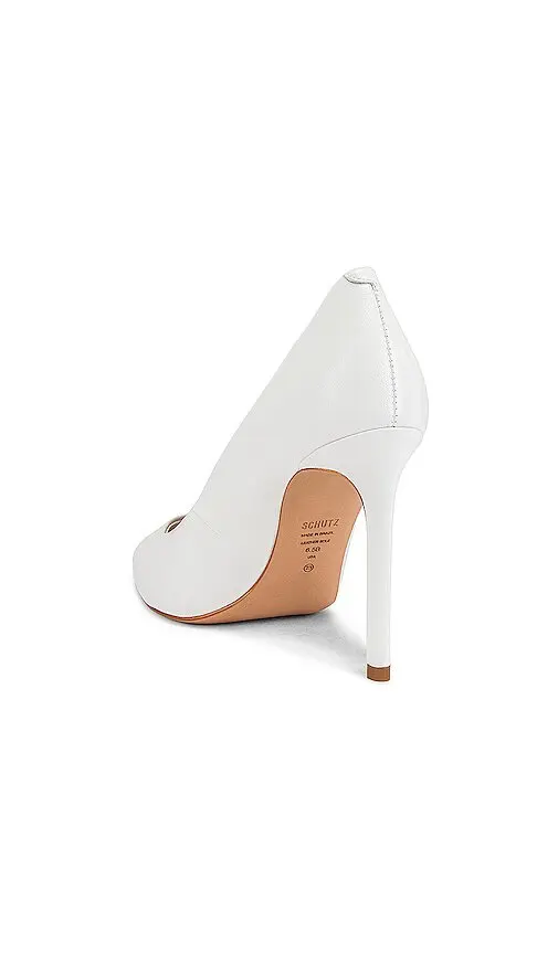 Schutz Lou Pump Stiletto Heel, Pointed Toe - White
