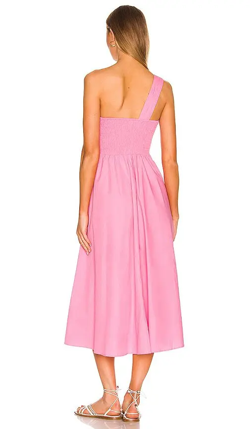 Swf Asymmetric Cut Out Midi Dress In Pink In Floss - 58% Off