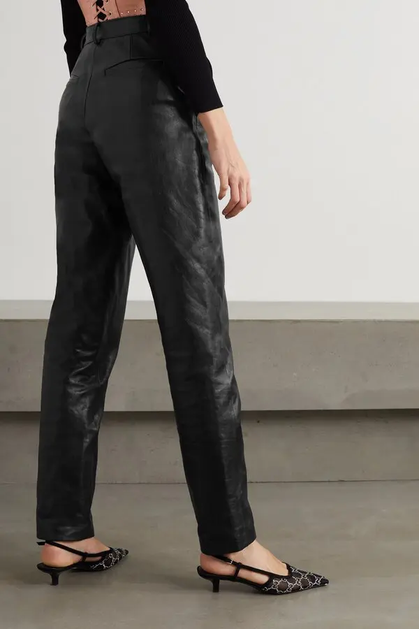 Gucci Aria Leather Tapered Pants