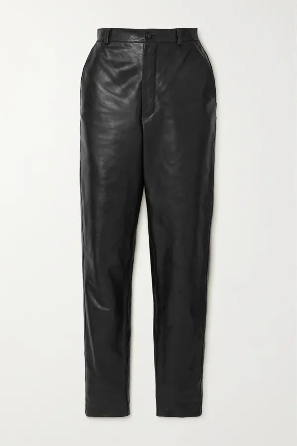 Gucci Aria Leather Tapered Pants